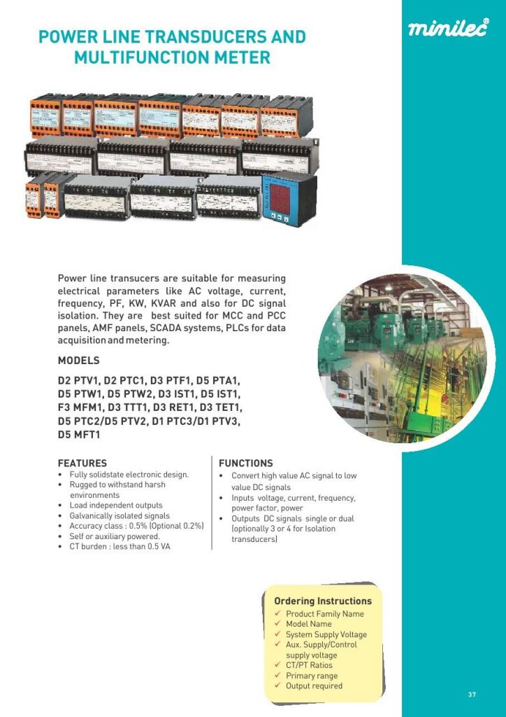 Power Line Transducers and Multifunction Meter - STREAMTEC INDUSTRIAL ...